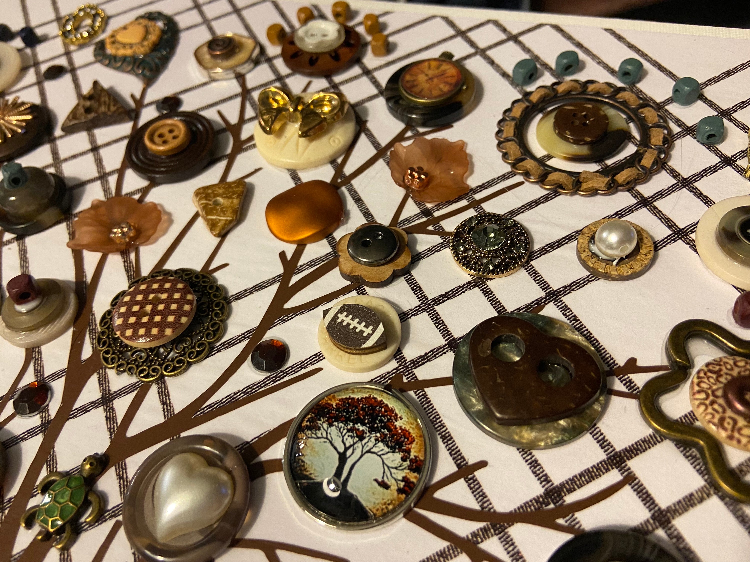 Tree Button Art - Etsy