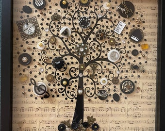 Tree Button Art - Etsy