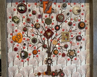 Tree Button Art - Etsy