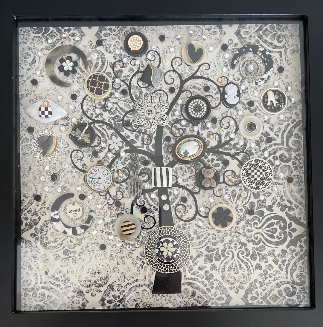 Tree Button Art - Etsy