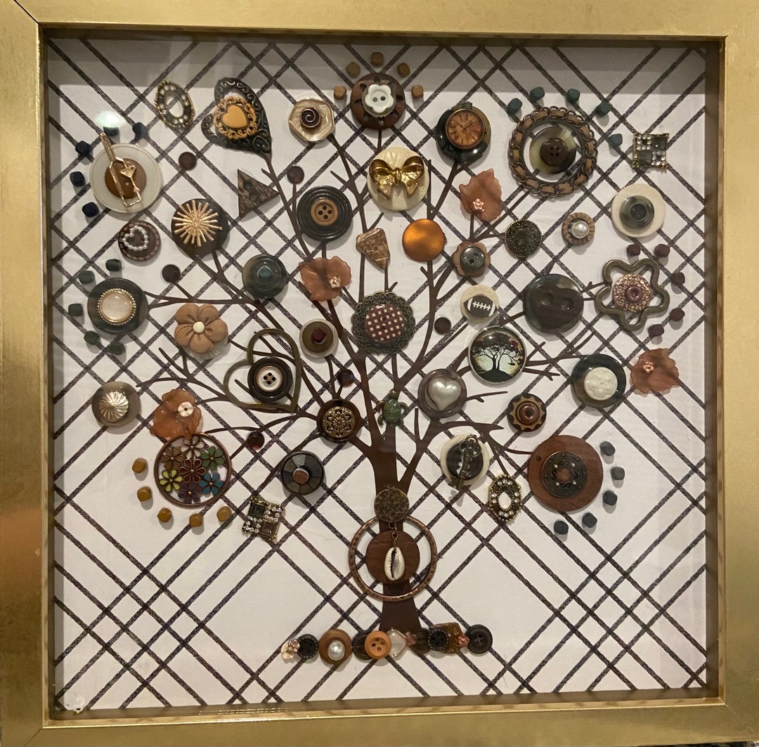 Tree Button Art - Etsy