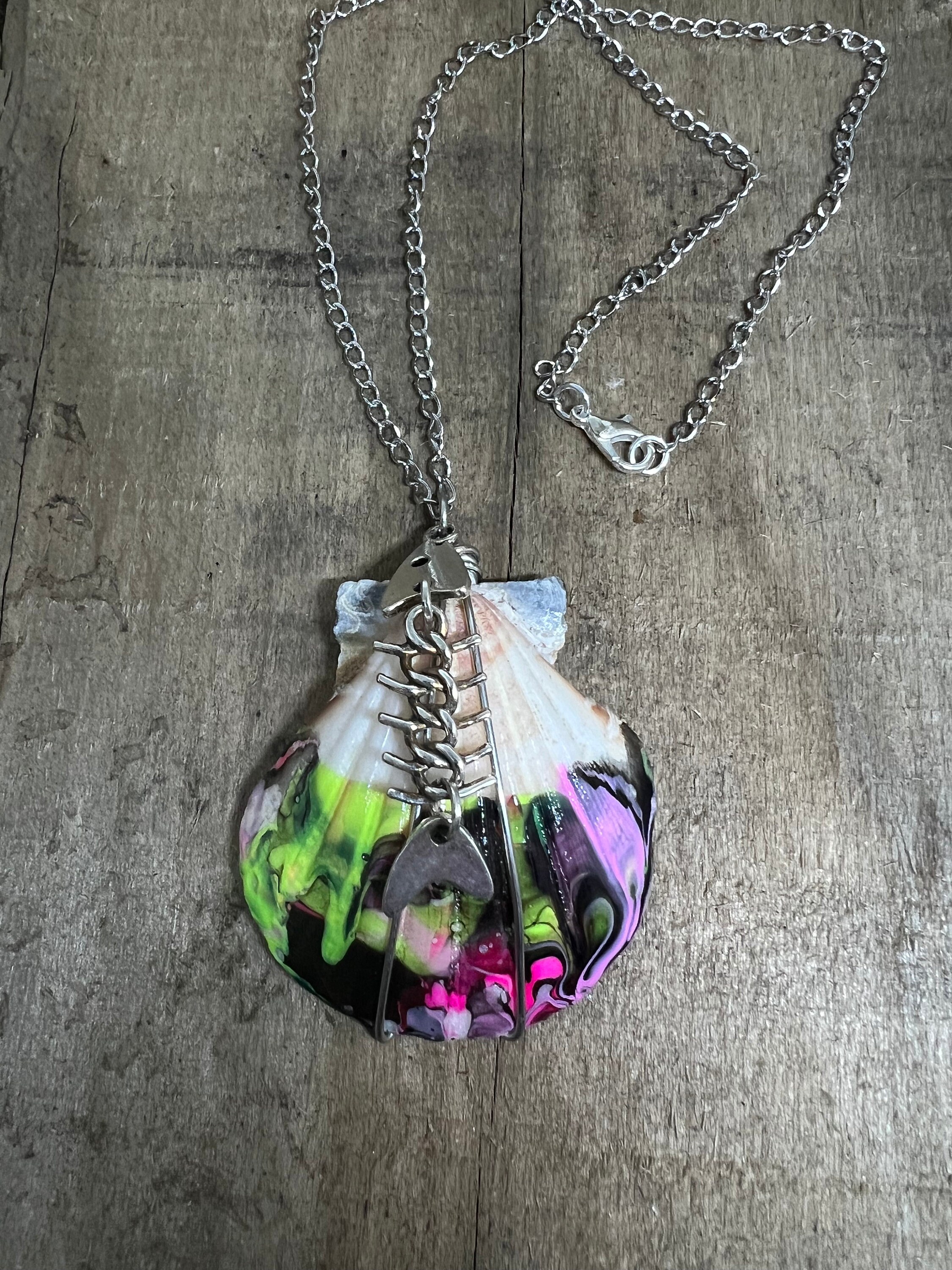 Hydro Dipped Seashell Necklace - Etsy
