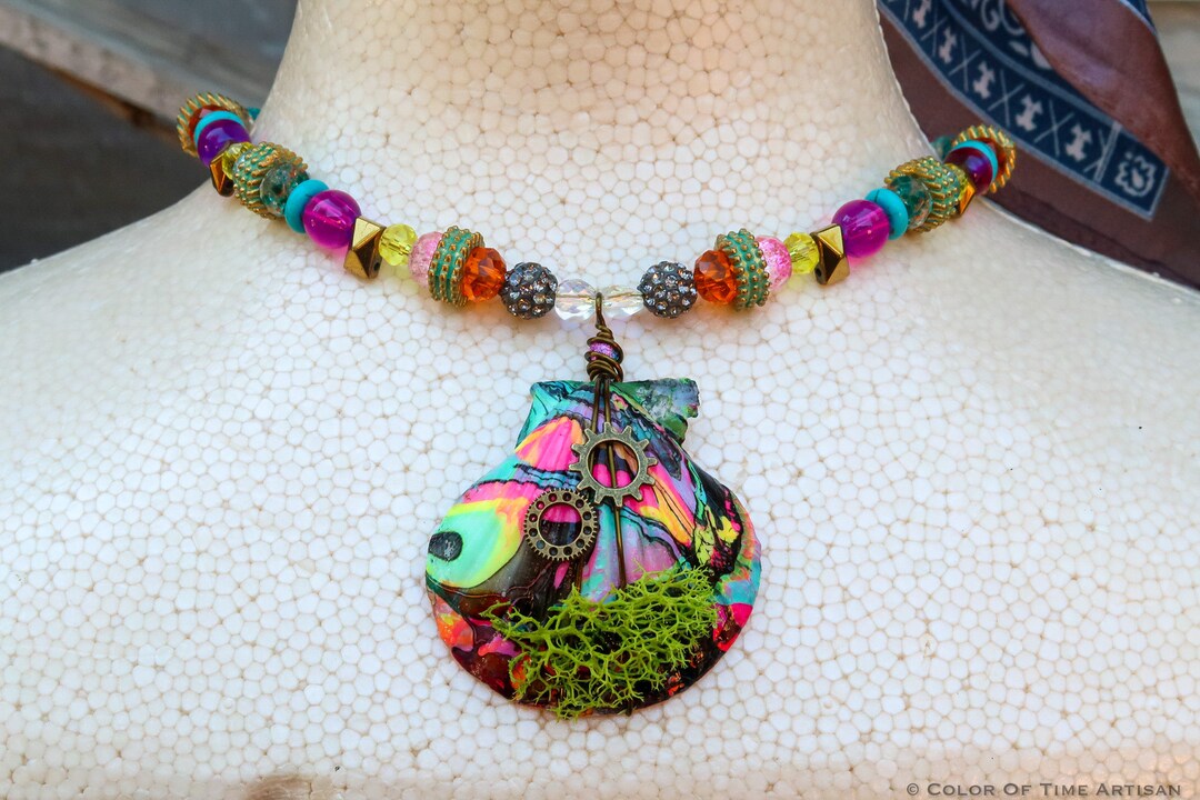 Graffiti Moss Overgrown Garden Hydro Dipped Seashell Glass Verdigras ...