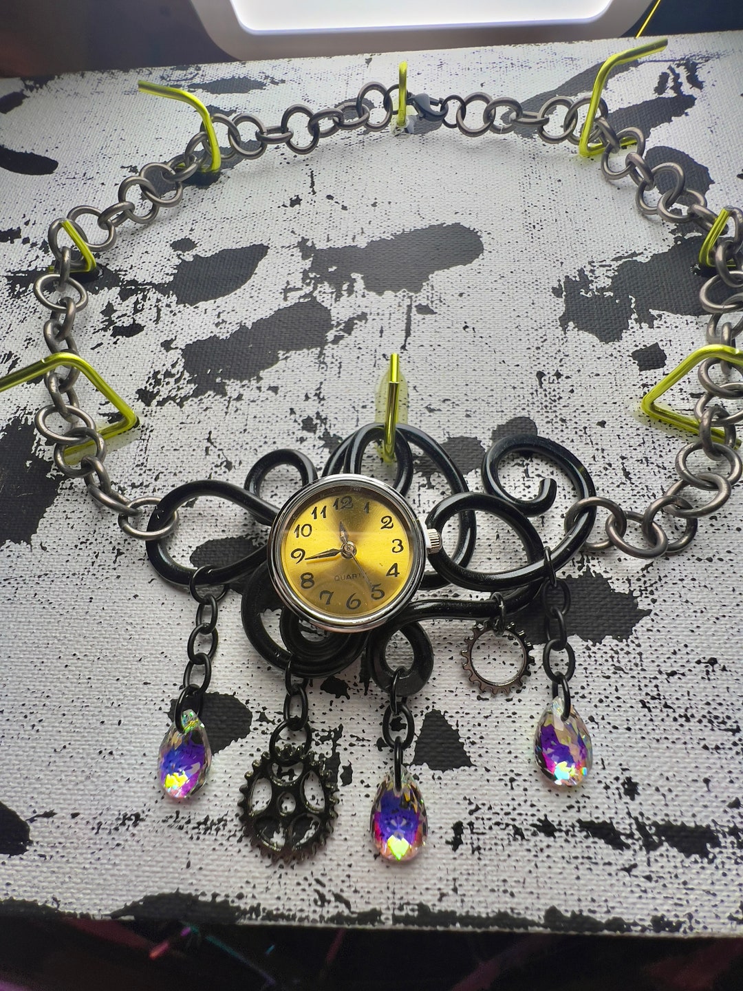 Chained Clock Necklace - Etsy