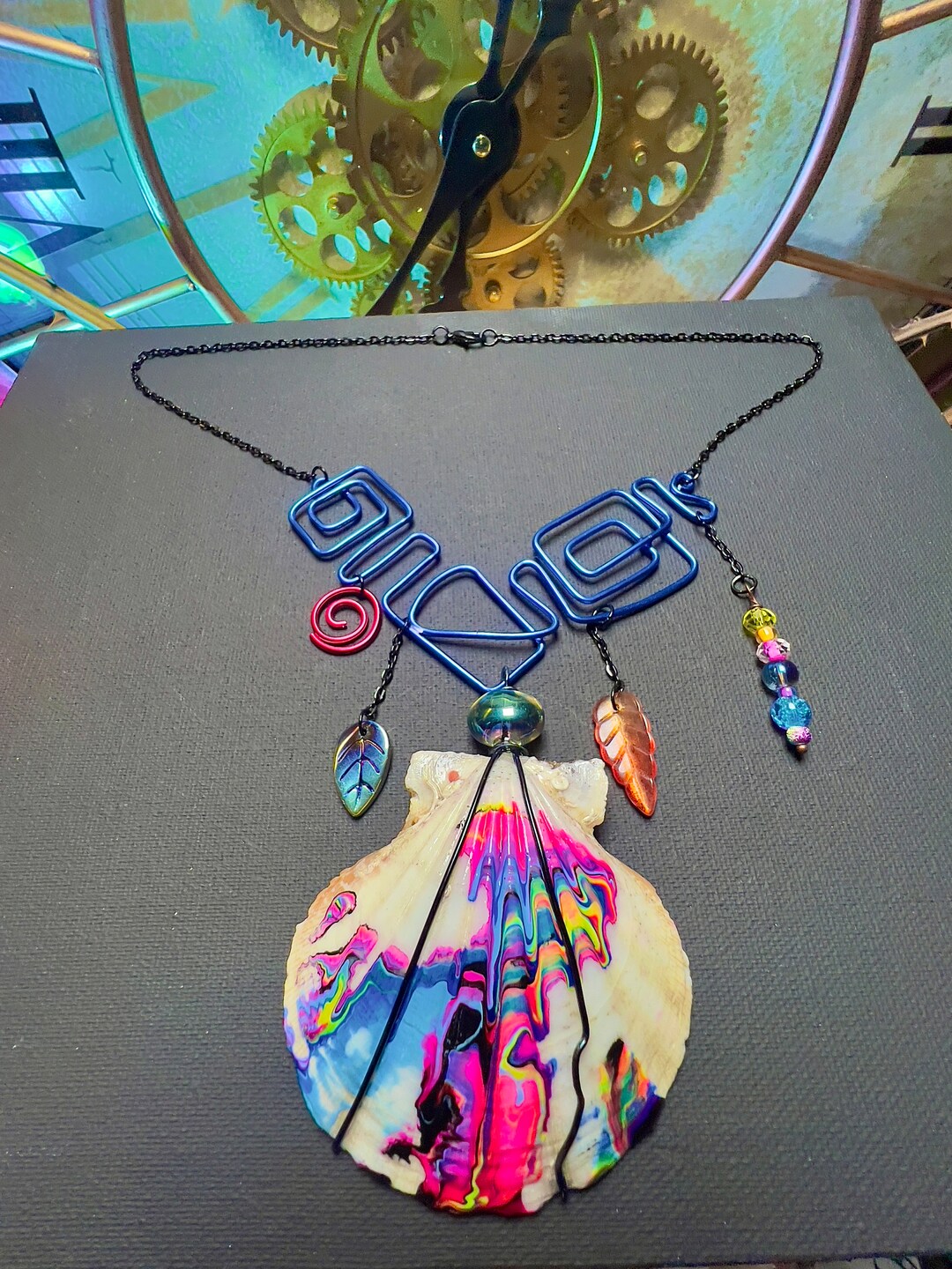 Neon Uv Reactive Hydro Dipped Seashell Necklace - Etsy