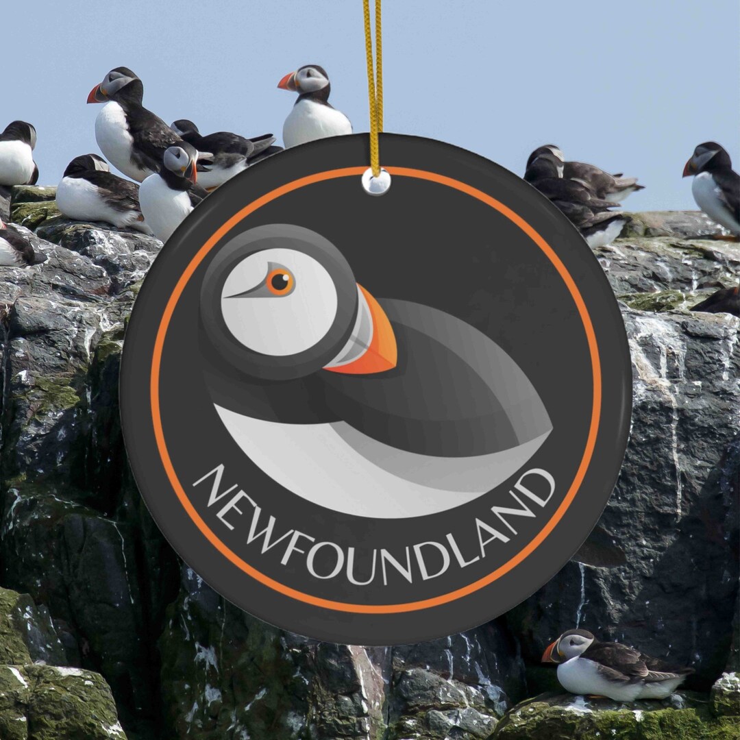 Newfoundland Ornament Gift With Puffin Bird Canada Travel Holiday ...