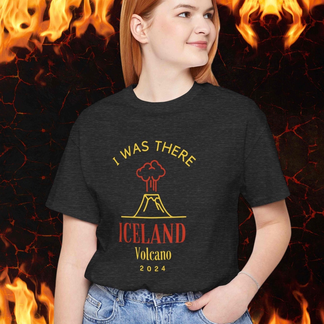 Iceland Volcano Tshirt Souvenir Gifts | Volcanic Lava Eruption Vacation ...