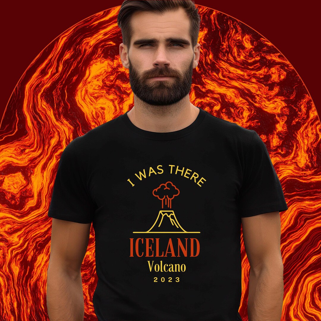 Iceland Volcano Tshirt Souvenir Gifts Volcanic Lava Eruption Vacation ...
