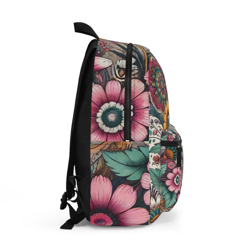 Colorful Floral Backpack, Botanical Art Backpack , Vintage Flower Print ...