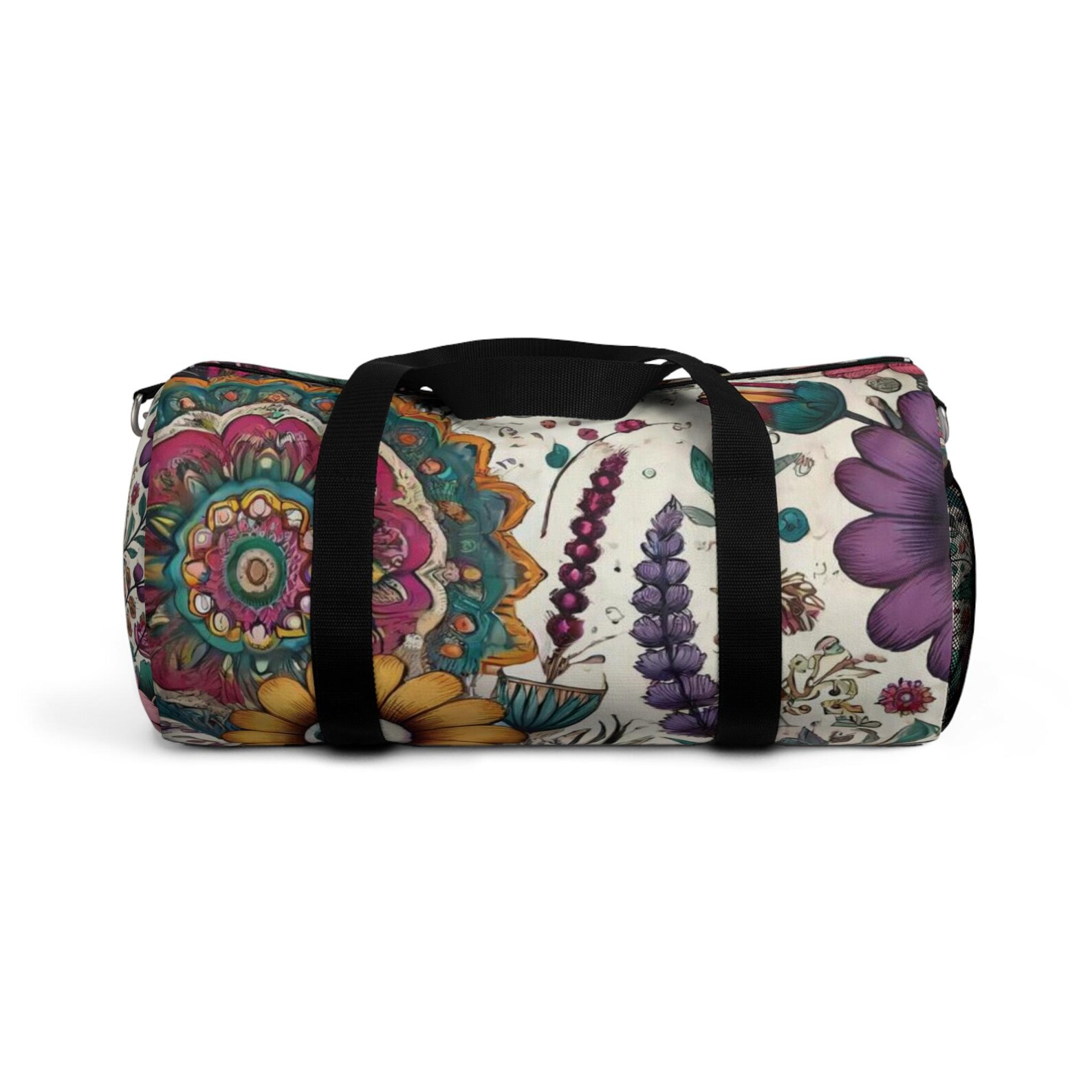 Colorful Floral Duffel Bag, Botanical Art Duffel Bag, Vintage Flower ...
