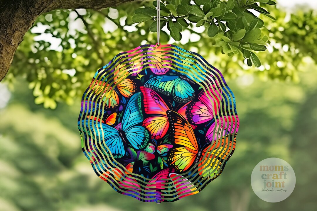 Butterfly Wind Spinner, Rainbow Butterfly Wind Spinner, Butterflies ...