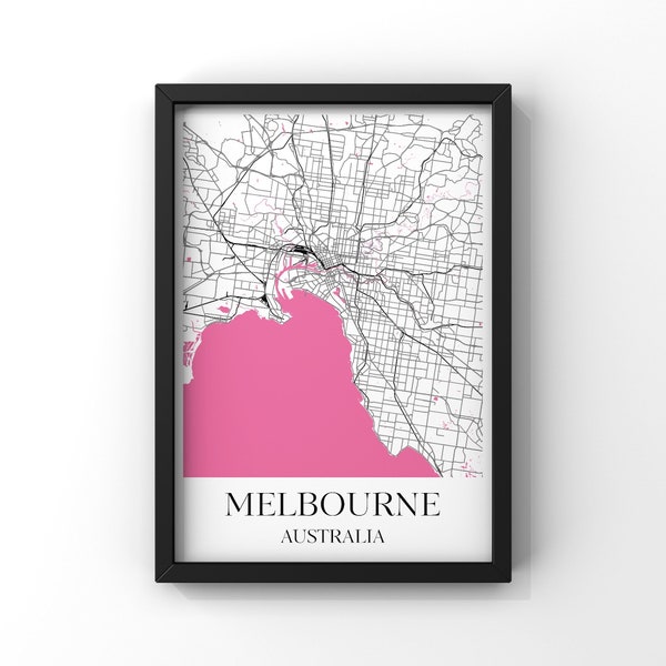 Melbourne Map Poster - Etsy Australia