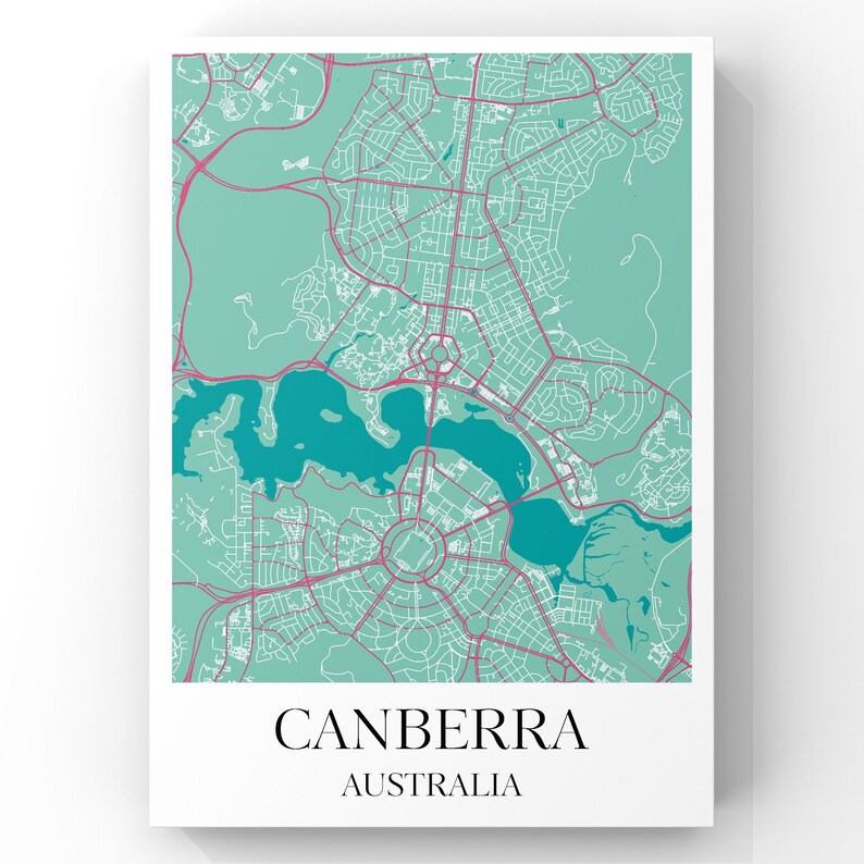 Póster con el mapa de Canberra - Etsy México