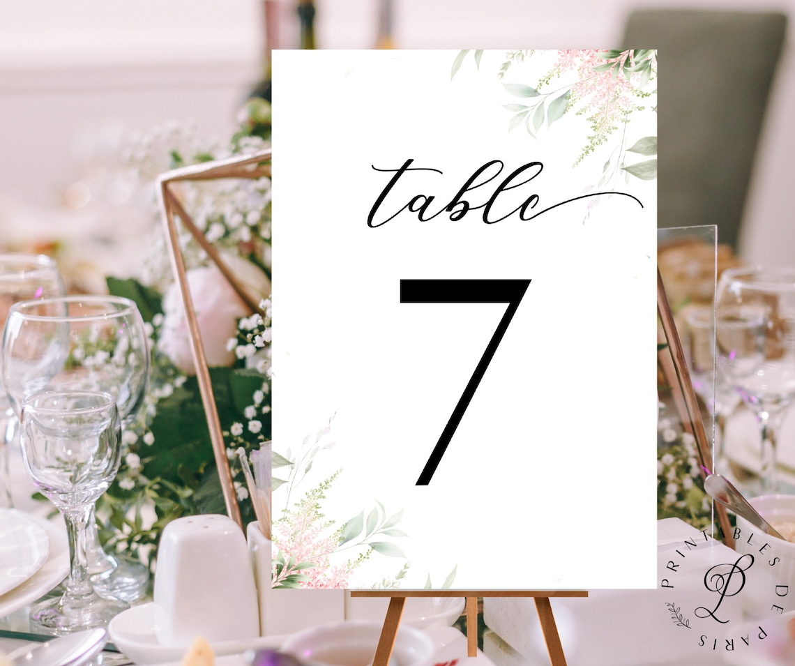 Editable Wedding Table Number Sign Wedding Table Template - Etsy