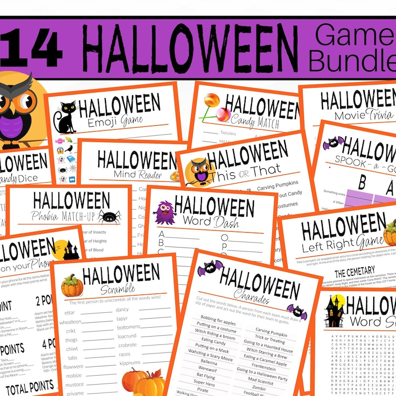 Halloween Charades Games - Etsy