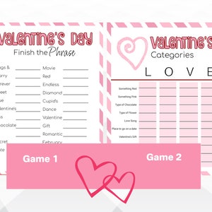Valentine's Day Printable Games, Valentine's Game Bundle, Valentine's ...