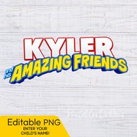 Spidey and Friends Birthday Logo: Custom Name (digital File) - Etsy