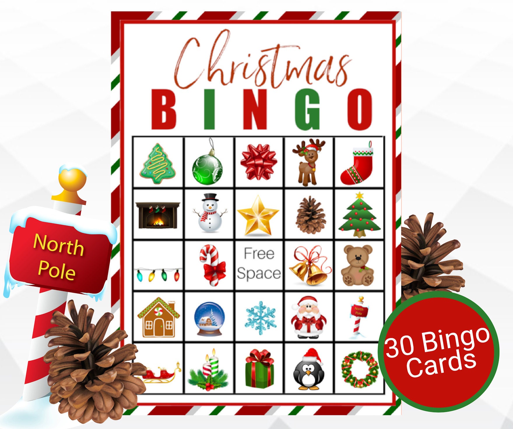 Christmas Bingo, Christmas Printable Bingo Cards, Christmas Party ... Christmas Bingo, Christmas Printable Bingo Cards, Christmas Party ...