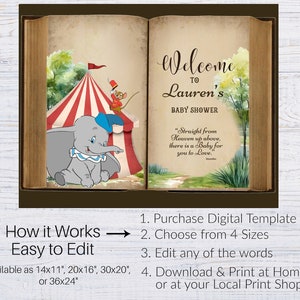 Dumbo Baby Shower Sign, Dumbo Baby Shower, Dumbo Welcome Sign Baby ...