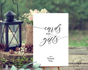 CHRISTINE Wedding Cards and Gifts Sign Template, Printable Cards and ...