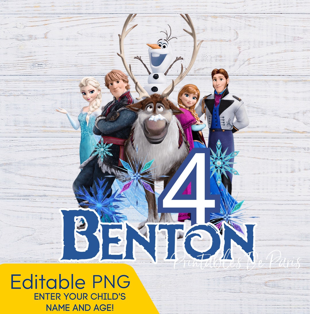 EDITABLE Frozen PNG, Frozen Birthday Name Age, Elsa Anna Birthday Png ...