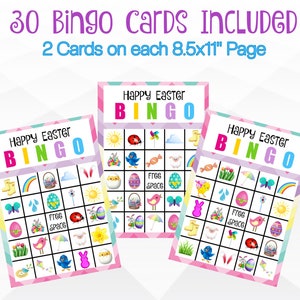 Easter Bingo, Easter Printable Bingo Cards, Easter Party Classroom Game ...