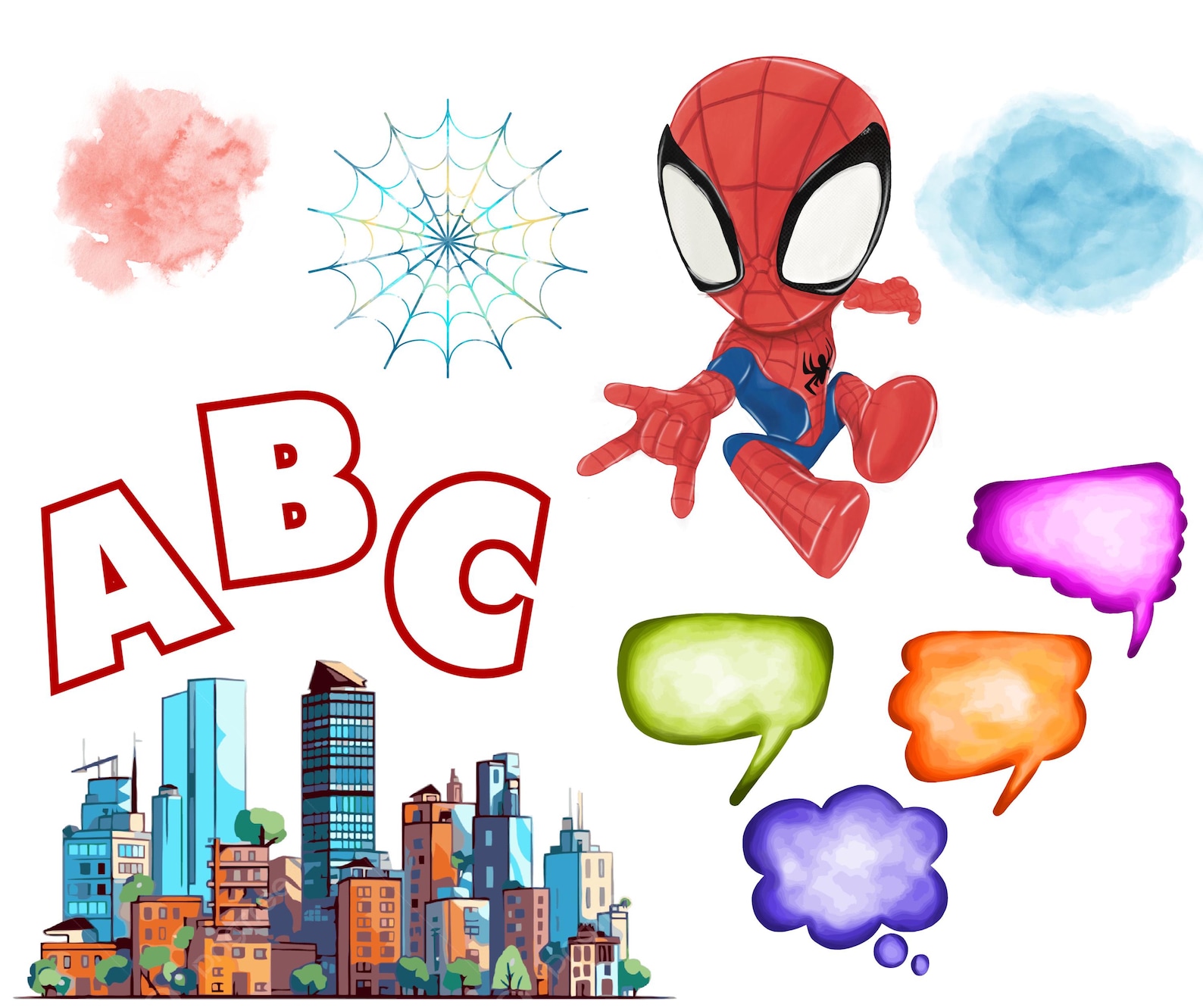 Watercolor Spidey PNG Clipart, Spidey and His Amazing Friends ...