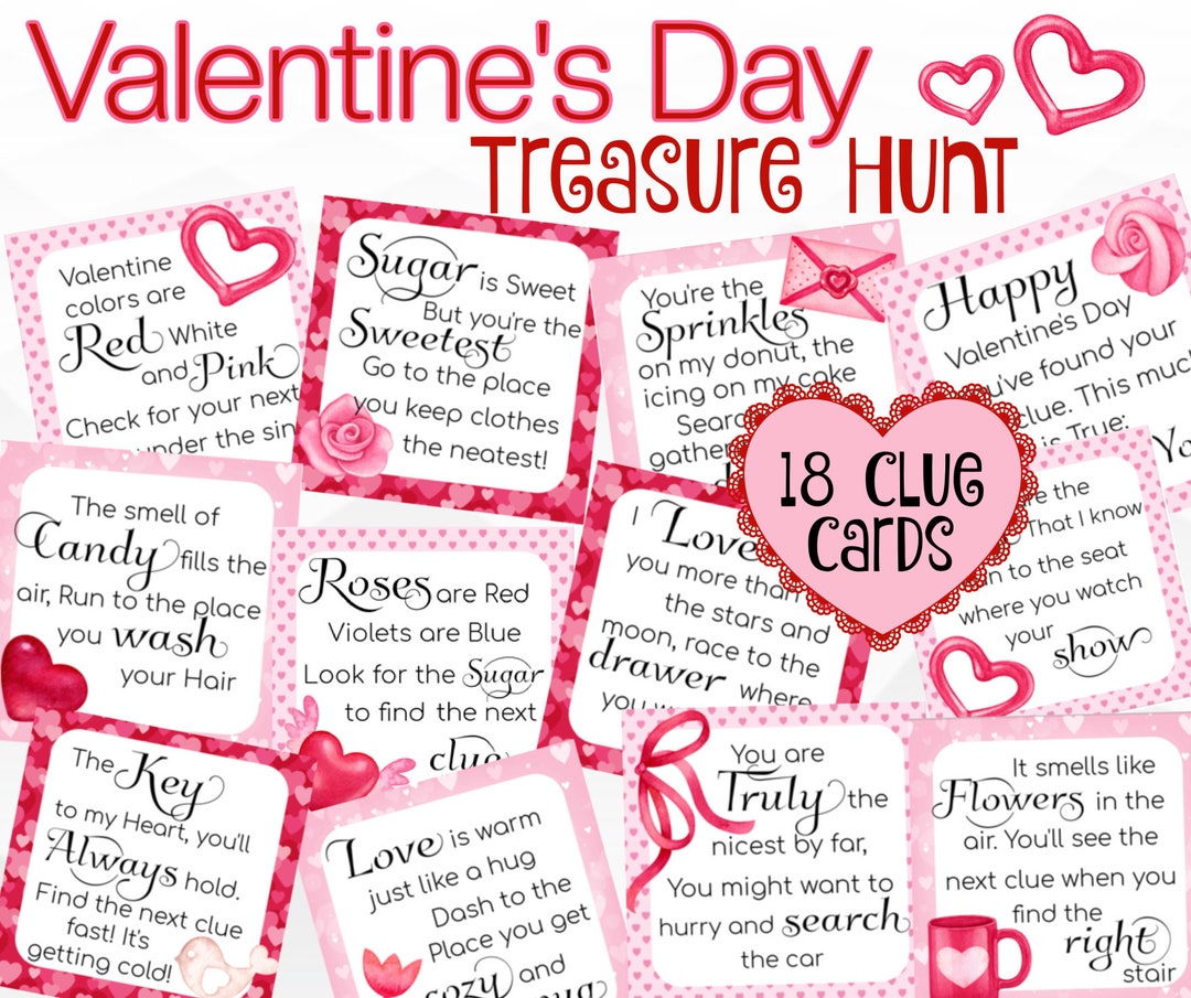Valentine's Day Scavenger Hunt Valentine's Treasure - Etsy