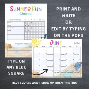 Editable Summer Planner 2024, Printable Summer Kids Planner, Summer ...