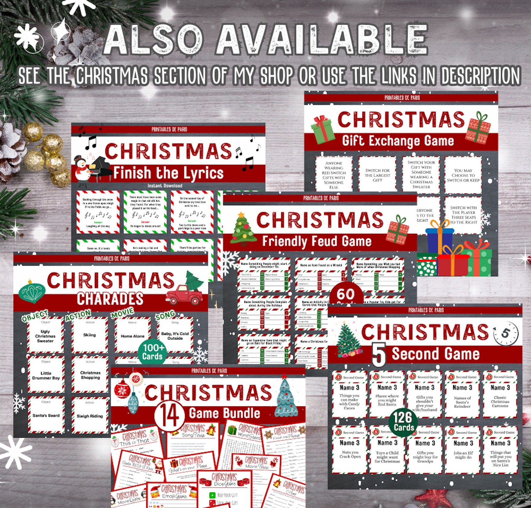 Christmas Gift Exchange Game, Christmas Printable Game, White Elephant ...