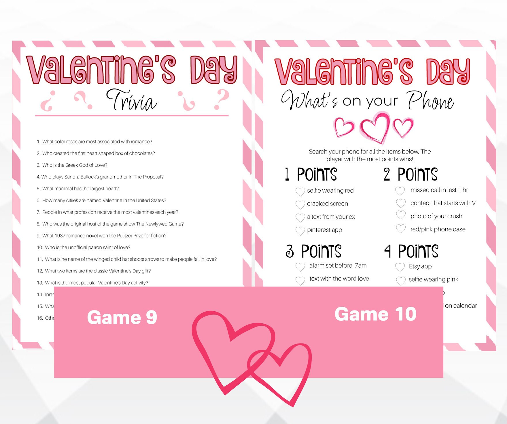 Valentine's Day Printable Games, Valentine's Game Bundle, Valentine's ...