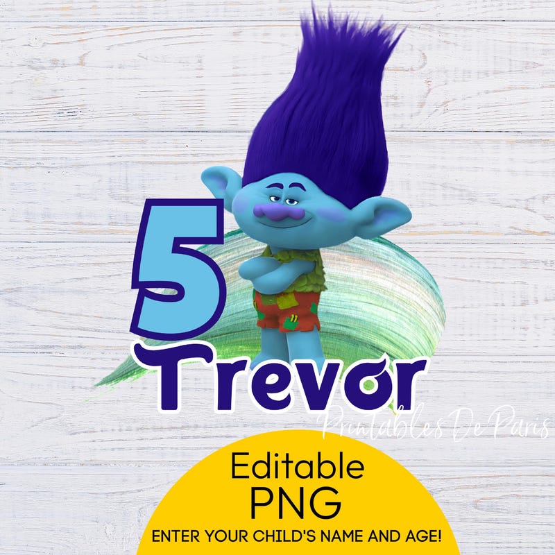 1 Trolls Birthday Topper - Etsy