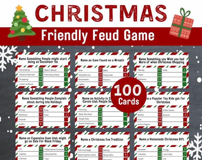 Christmas Friendly Feud, Holiday Family Feud Game, Christmas Trivia ...