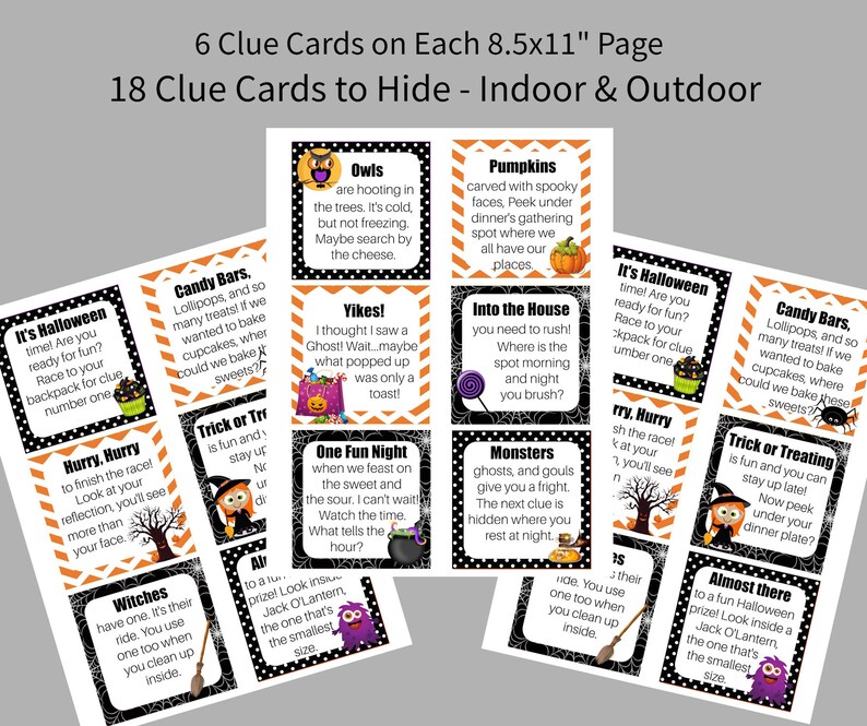 Halloween Treasure Hunt, Halloween Scavenger Hunt Game, Halloween ...