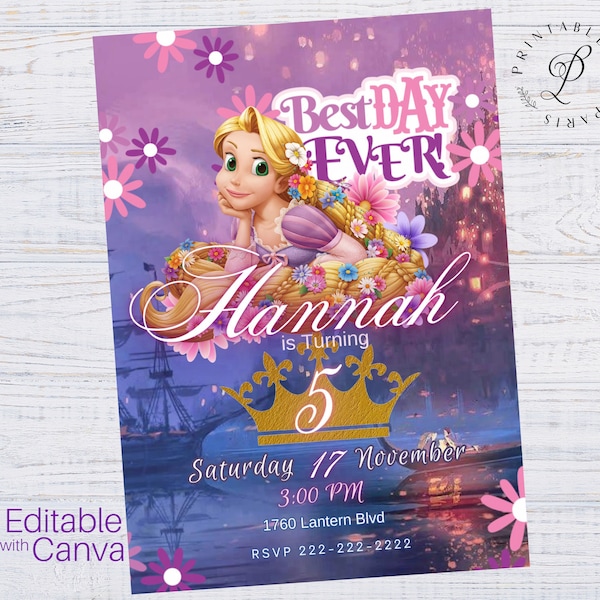 Rapunzel Invitation - Etsy