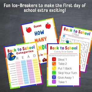Printable Back to School Games, First Day of School Game Bundle ...