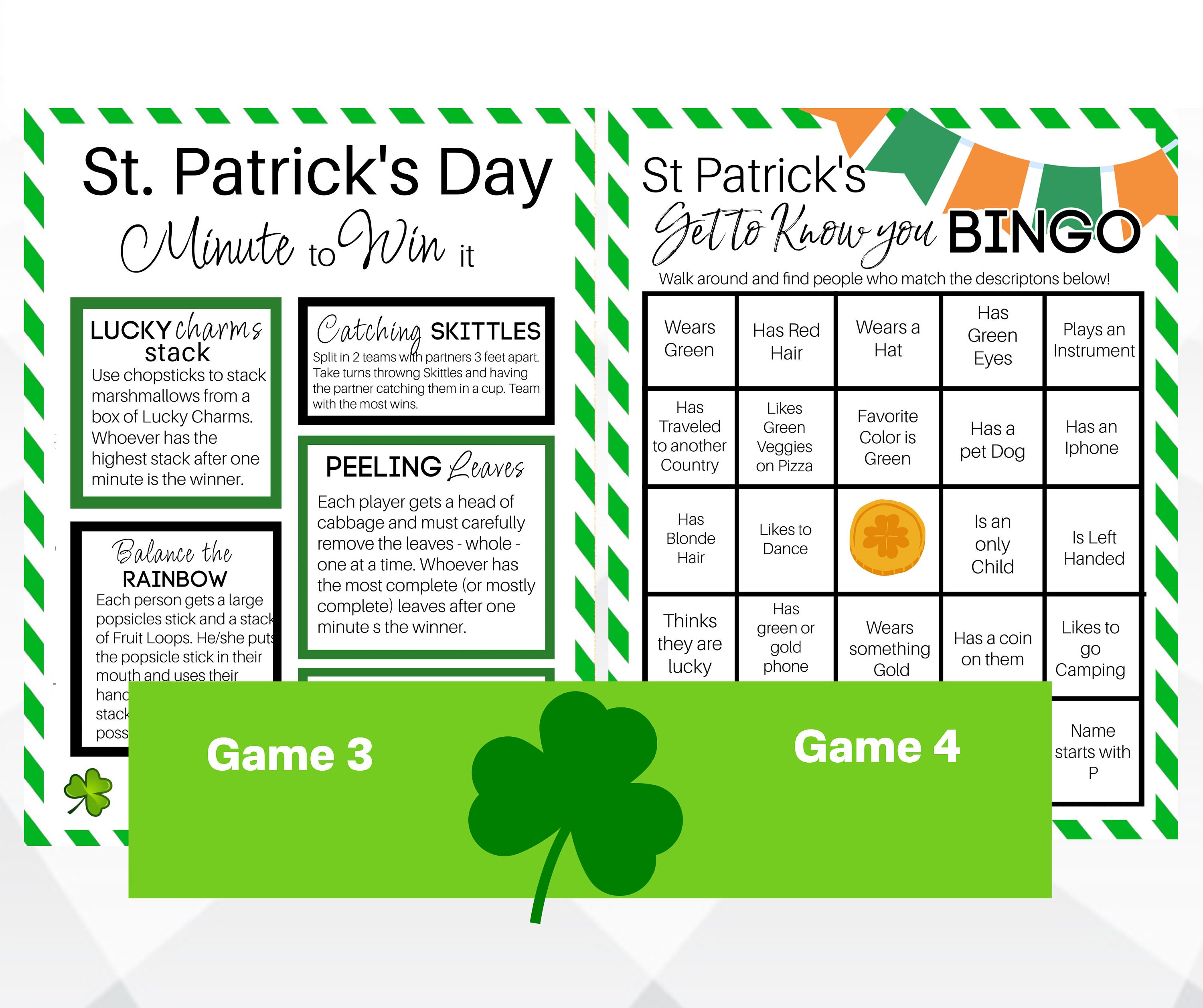 St Patrick's Day Printable Games, St Patrick's Game Bundle, St Patrick ...