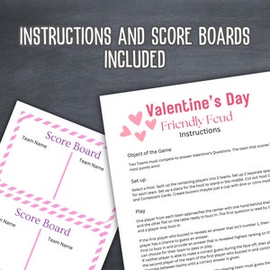 Valentine's Day Friendly Feud Game, Valentine's Party Game, Printable ...