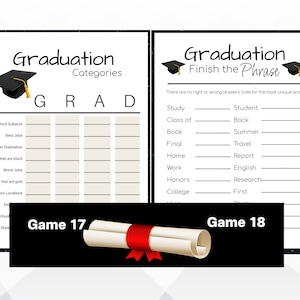 Printable Graduation Party Games With Answer Sheets, 2024 Graduation ...