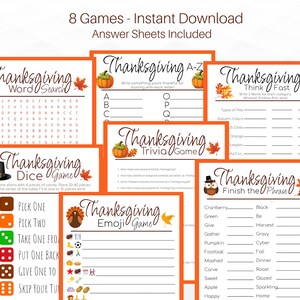 Thanksgiving Game Bundle, Thanksgiving Printable Game, Thanksgiving ...