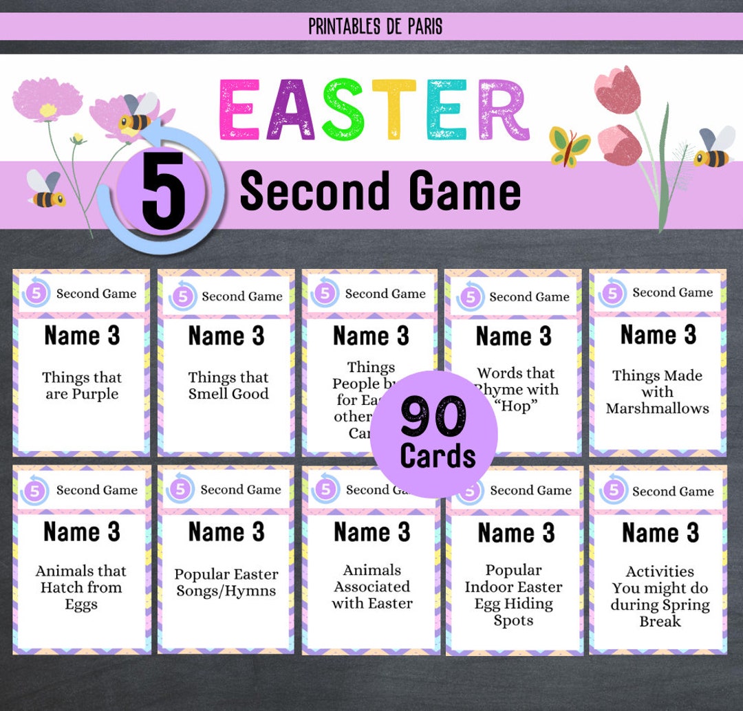 Easter 5 Second Game, Easter Party Family Game, Easter Family Fun Game ...
