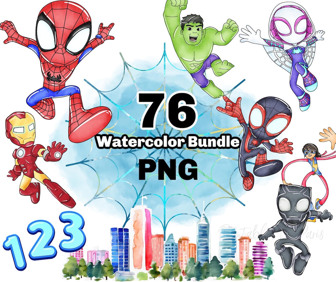 Watercolor Spidey PNG Clipart, Spidey and His Amazing Friends ...