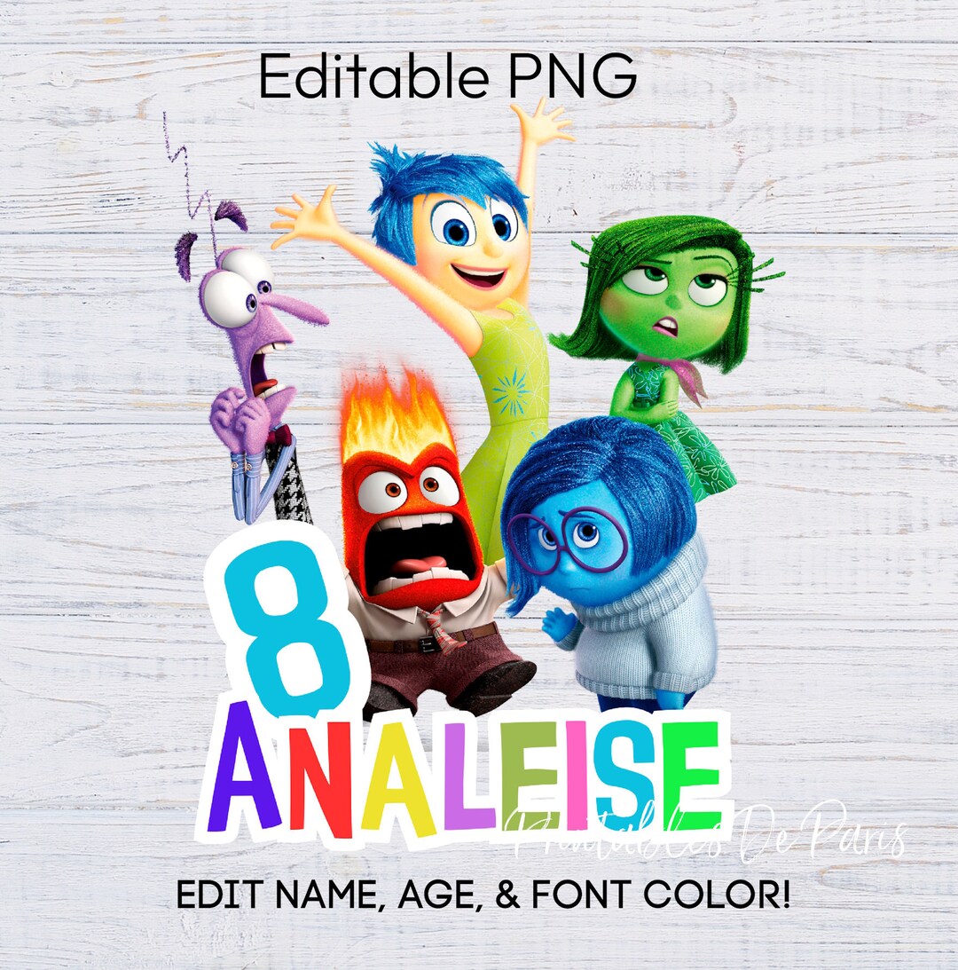EDITABLE Inside Out PNG, Inside Out Birthday Png, Inside Out Clipart ...