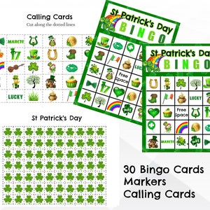 St Patrick's Day BINGO Game, St Patrick's Classroom Game, St Patty's ...