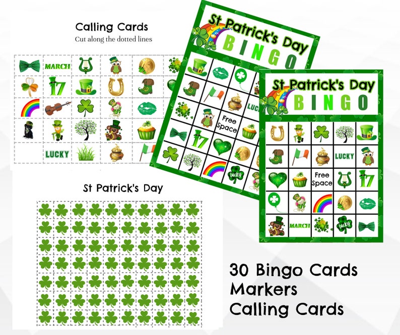 St Patrick's Day BINGO Game St Patrick's Classroom - Etsy