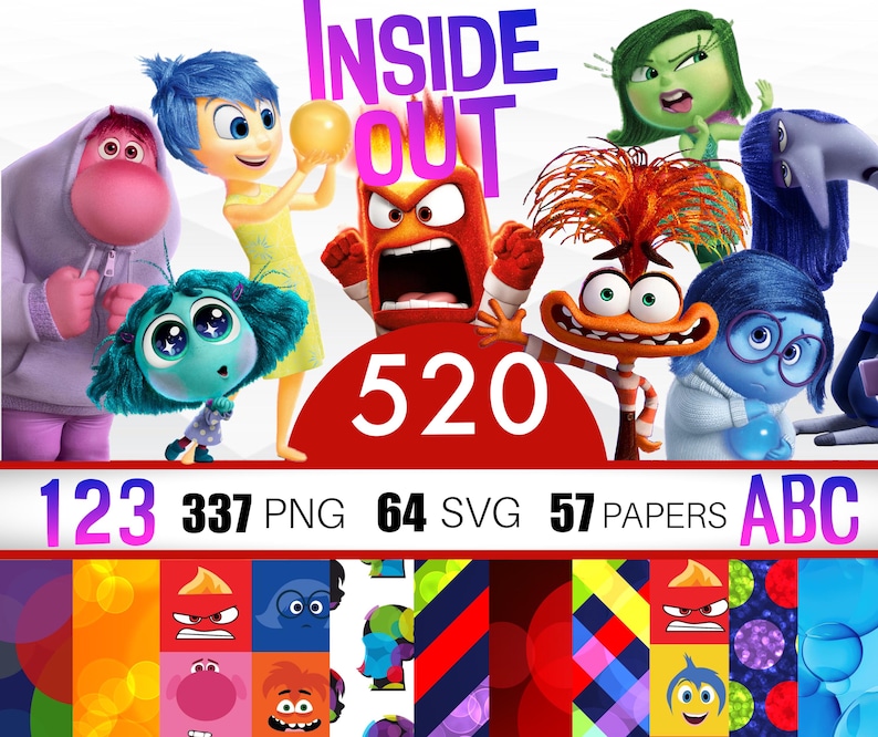Inside Out PNG Bundle, Inside Out Clipart and Digital Paper, Inside Out ...