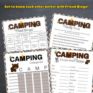 Printable Camping Games With Answer Sheets, Camping Activities, Camping ...