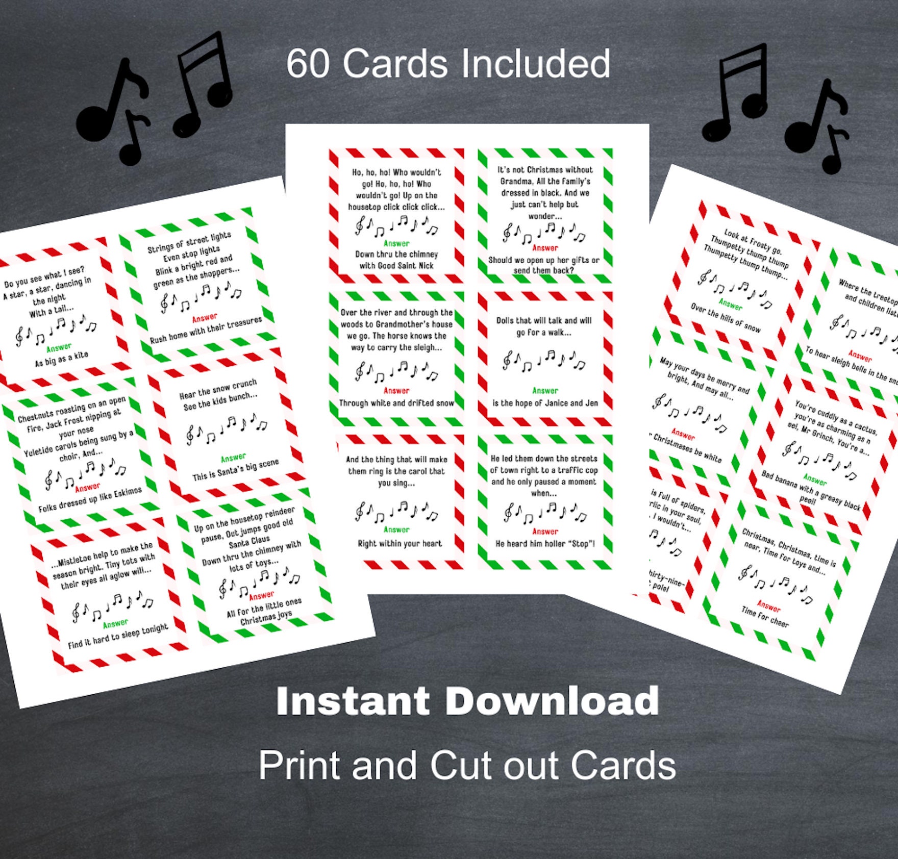 Christmas Carol Finish the Lyrics Game, Christmas Printable Game ...