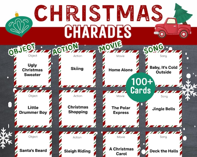 Christmas Charades for Kids With Picture Clues / Kids Christmas Games ...