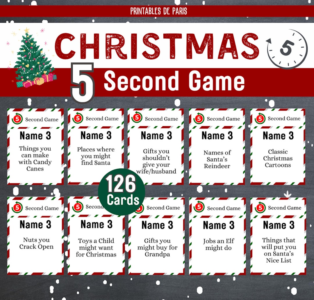Christmas 5 Second Game, Christmas Party Game, Christmas Family Fun ...